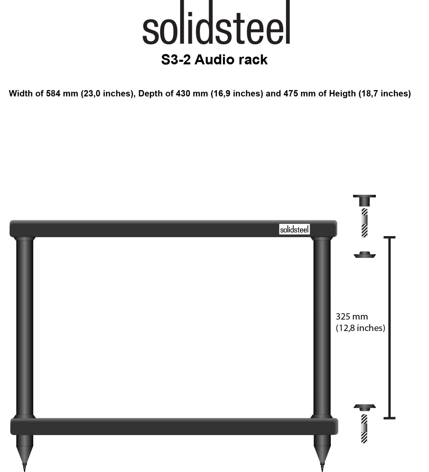 SolidSteel S3 Series S3-2 HiFi Stereo Rack Walnut - Eastern Hi fi